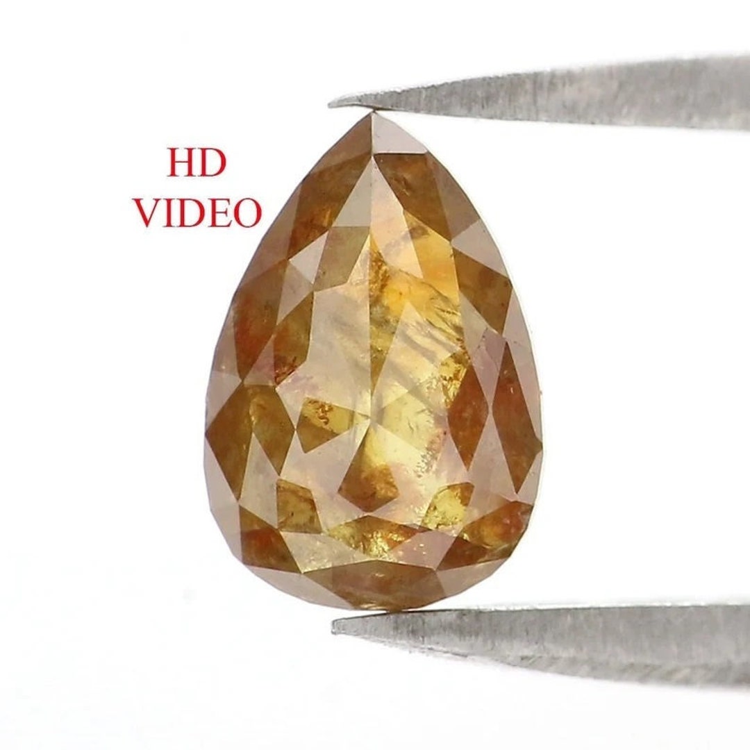 1.07 CT Natural Loose Pear Shape Diamond Brown Color Pear Cut Diamond 7 ...