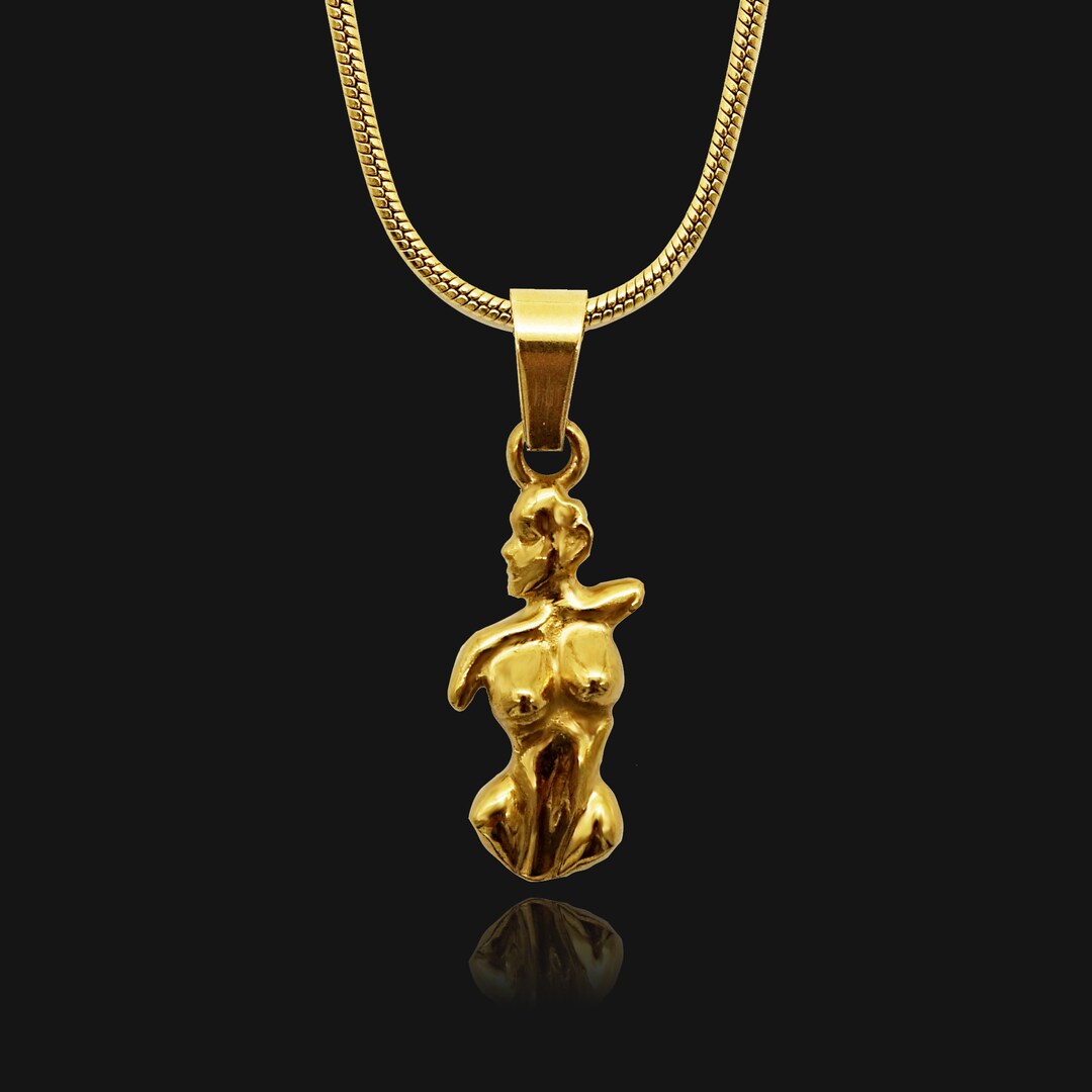 24k Gold Plated Body Pendant Necklace Woman Pendant Necklace Woman Body ...