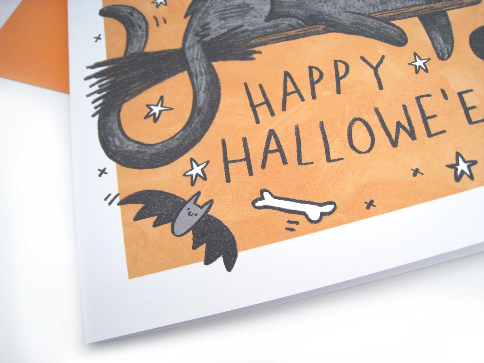 Happy Halloween Witch Cat Greetings Card With Surprise Inside - Etsy