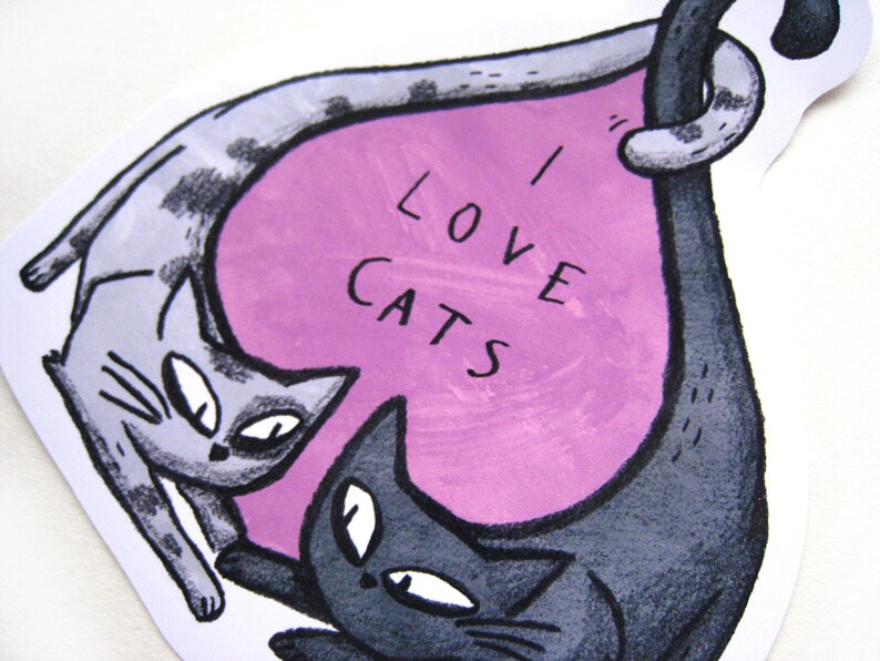 Ace Pride I Love Cats Asexual And Aromantic Sticker Etsy