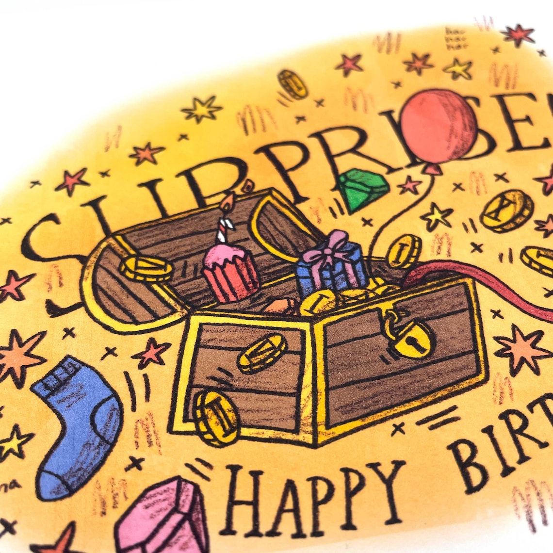 Mimic Chest Surprise Birthday Card, Funny Fantasy Themed Card Perfect ...