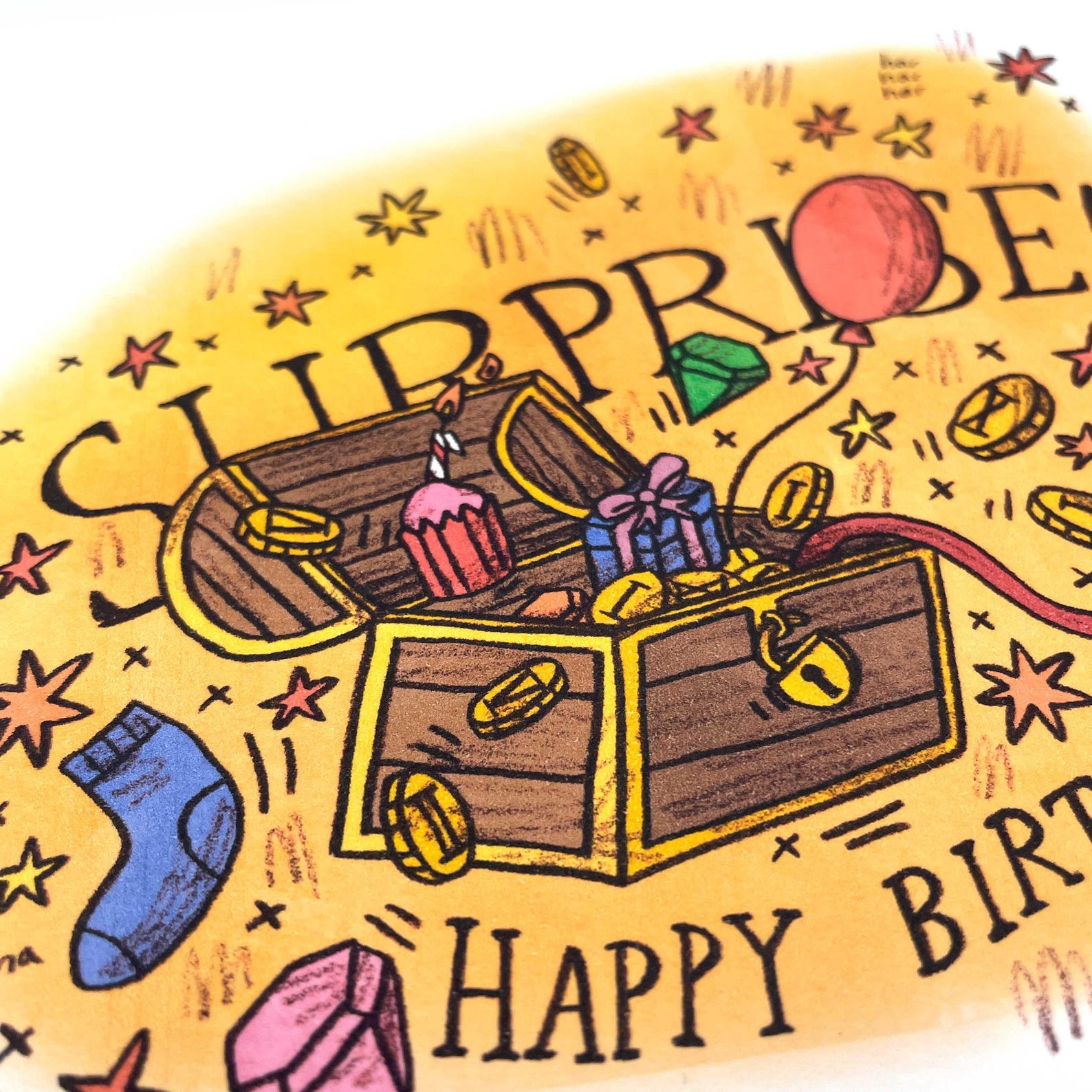 Mimic Chest Surprise Birthday Card, Funny Fantasy Themed Card Perfect ...