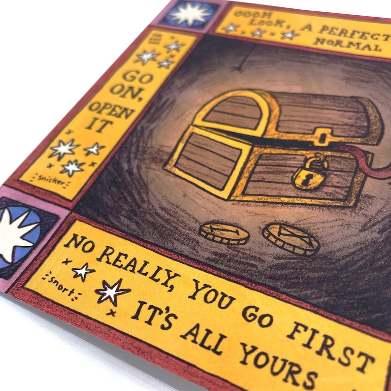 Mimic Chest Surprise Birthday Card, Funny Fantasy Themed Card Perfect ...