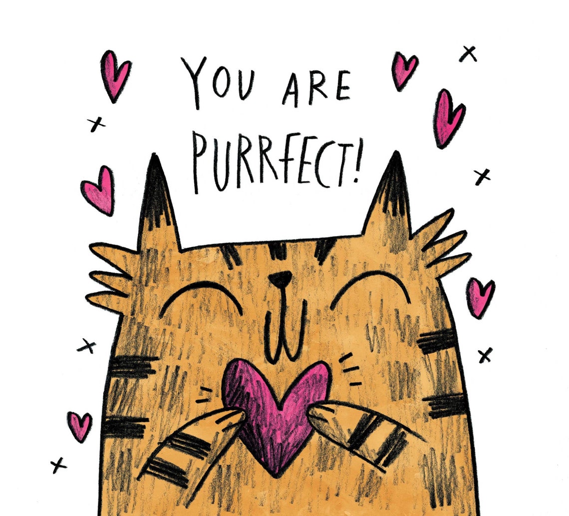 You Are Purrfect Cat Lover Greetings Card | Etsy