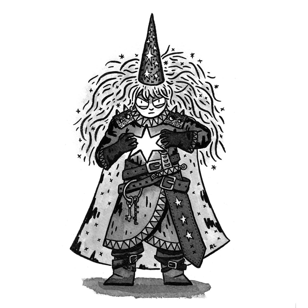 Warrior Wizard Original Ink Artwork - Etsy