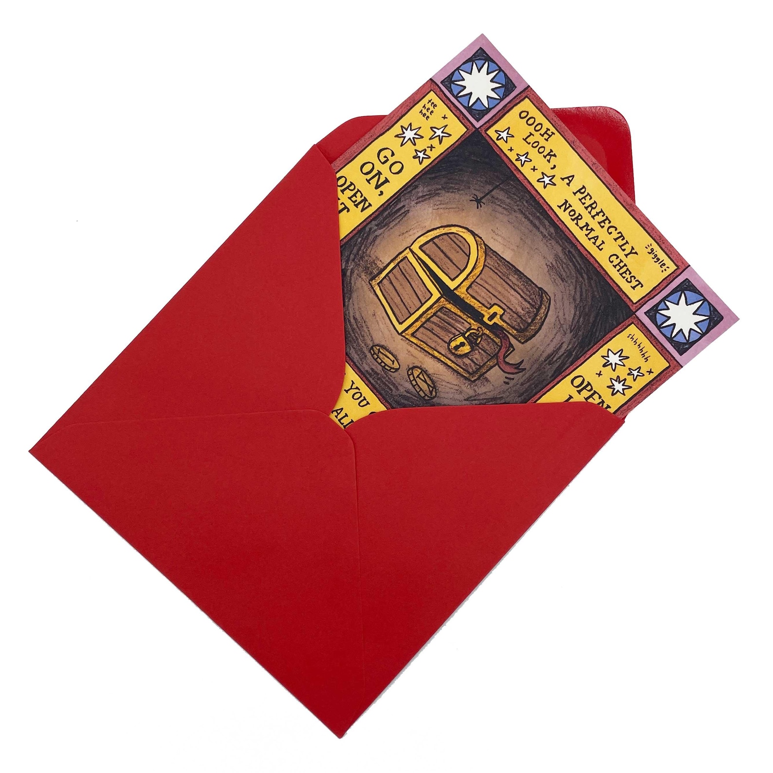 Mimic Chest Surprise Birthday Card, Funny Fantasy Themed Card Perfect ...