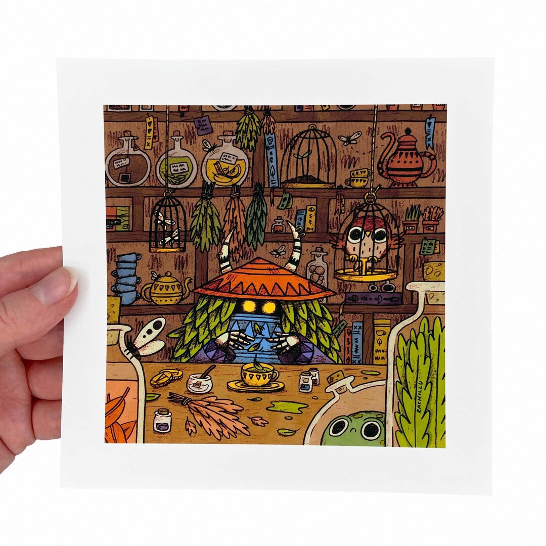 Tea Demon Art Print, Fantasy Character Potion Seller Illustration - Etsy