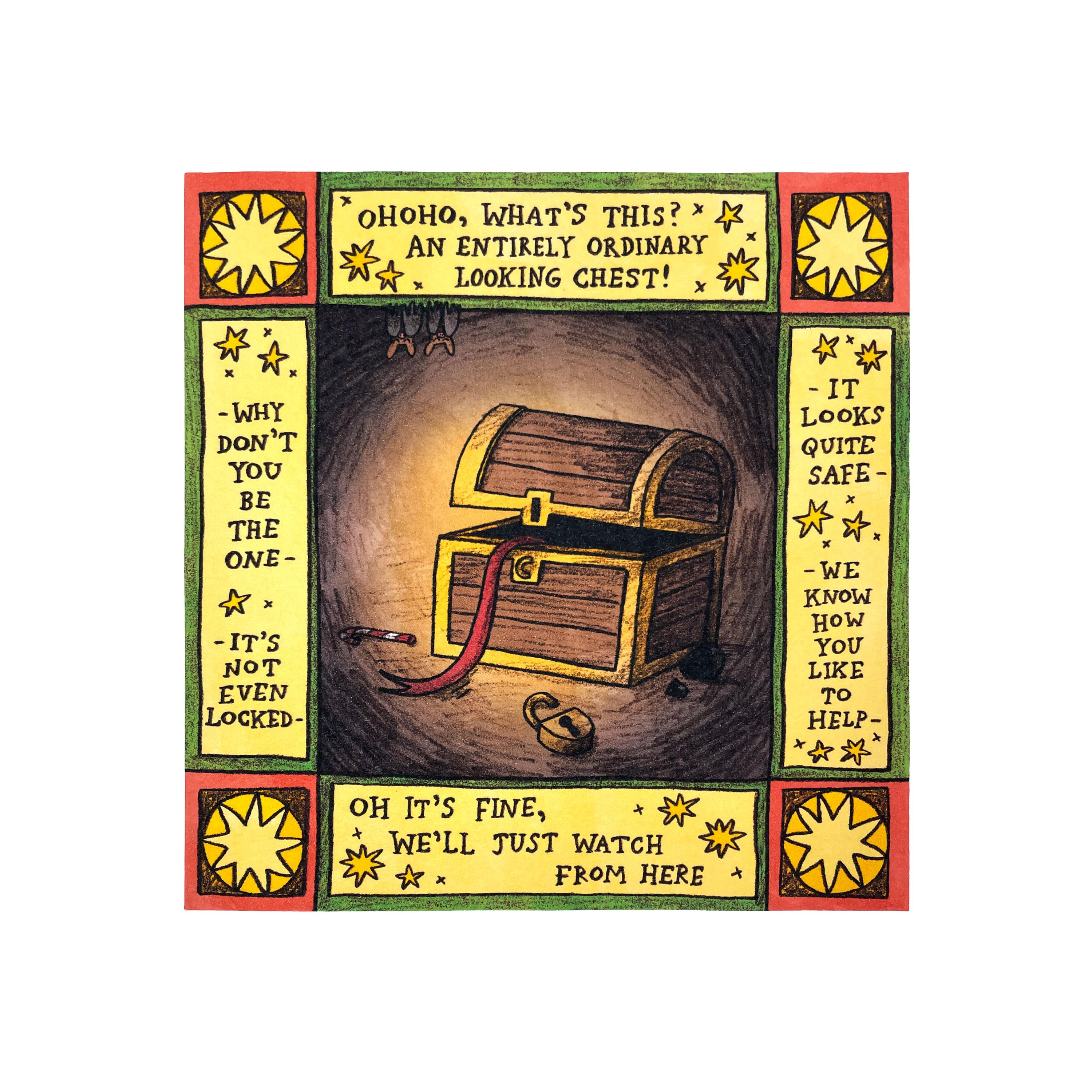 Mimic Chest Christmas Card, Humorous Seasons Greetings for Fantasy Game ...