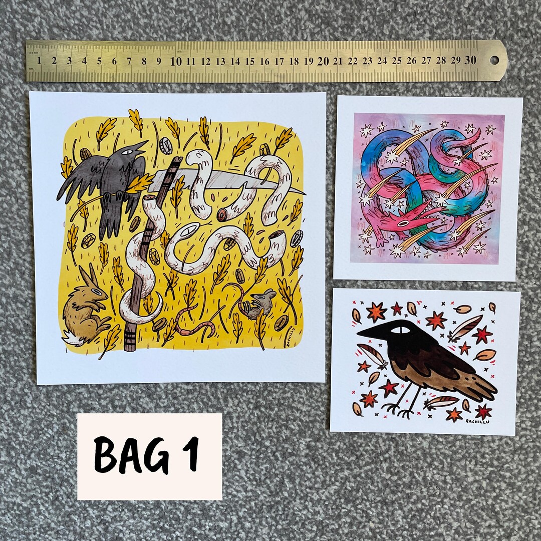 SMALL GRAB BAG Seconds Art Prints, Discounted Illustrations, Choose ...