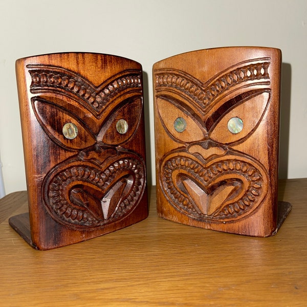 Carved Wood Bookends - Etsy