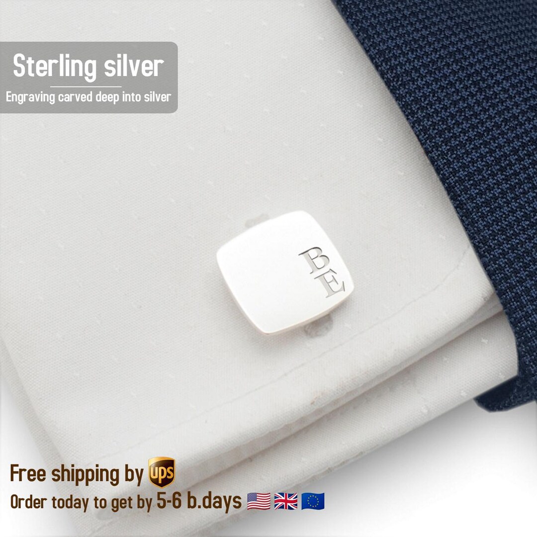 Custom Cufflink, Sterling Silver Engraved Cufflinks, Cuff Link ...
