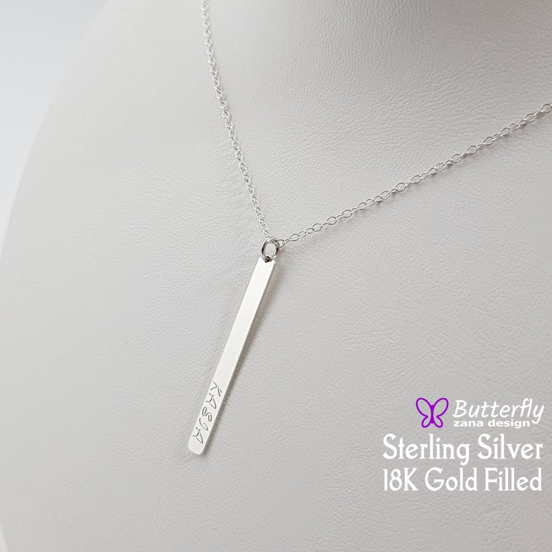 Personalized Baby Name Tag Necklace Gift for Mom Kids Names Dates ...