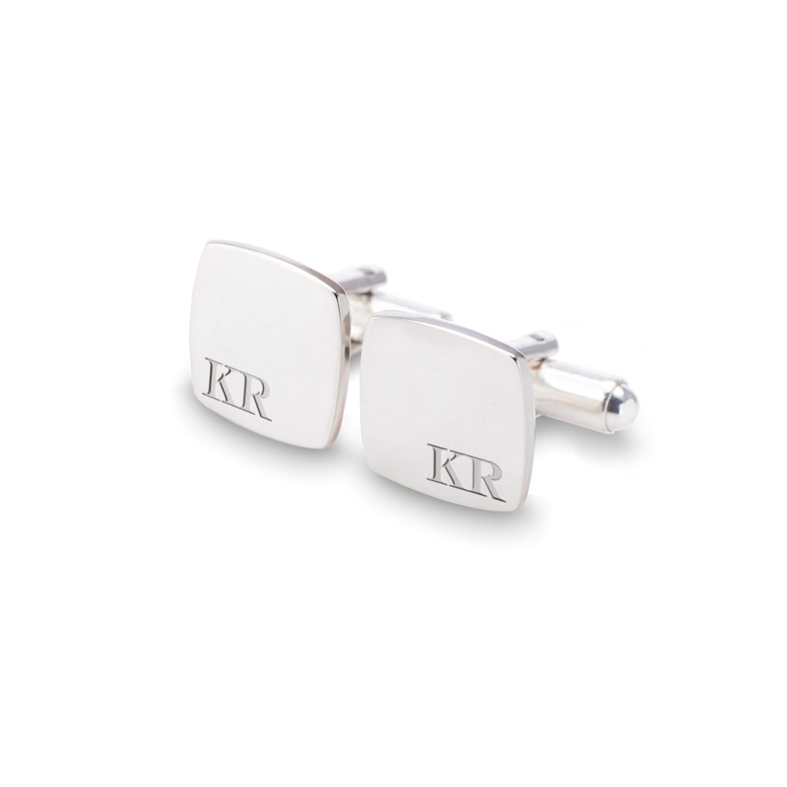 Personalized Cufflinks Silver Cufflinks Engraved Cufflinks - Etsy