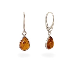 Amber Dangle Earring, Amber Drop Earrings, Silver Amber Earrings, Amber ...