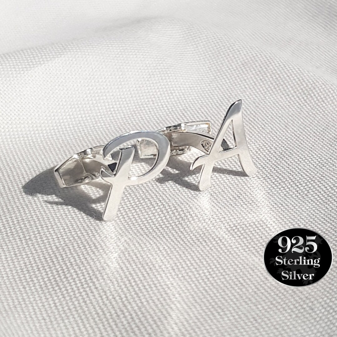 Cufflinks for Men, Initial Letter Cufflinks, Sterling Silver Cufflinks ...