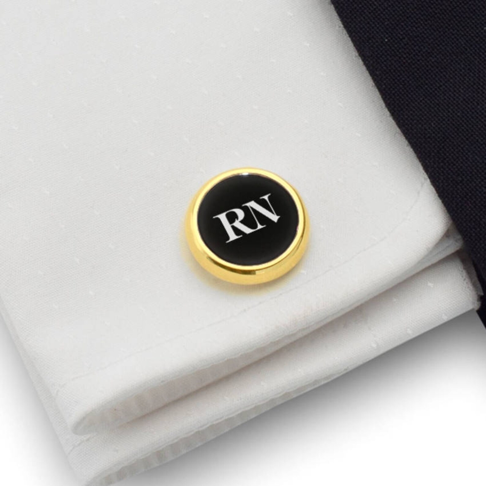 Personalized Initial Cuff Links - Custom Engraved Onyx Cufflinks ...