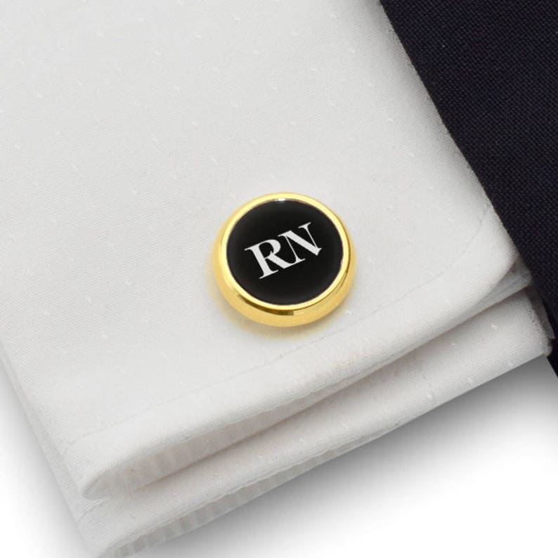 Personalized Initial Cuff Links - Custom Engraved Onyx Cufflinks ...