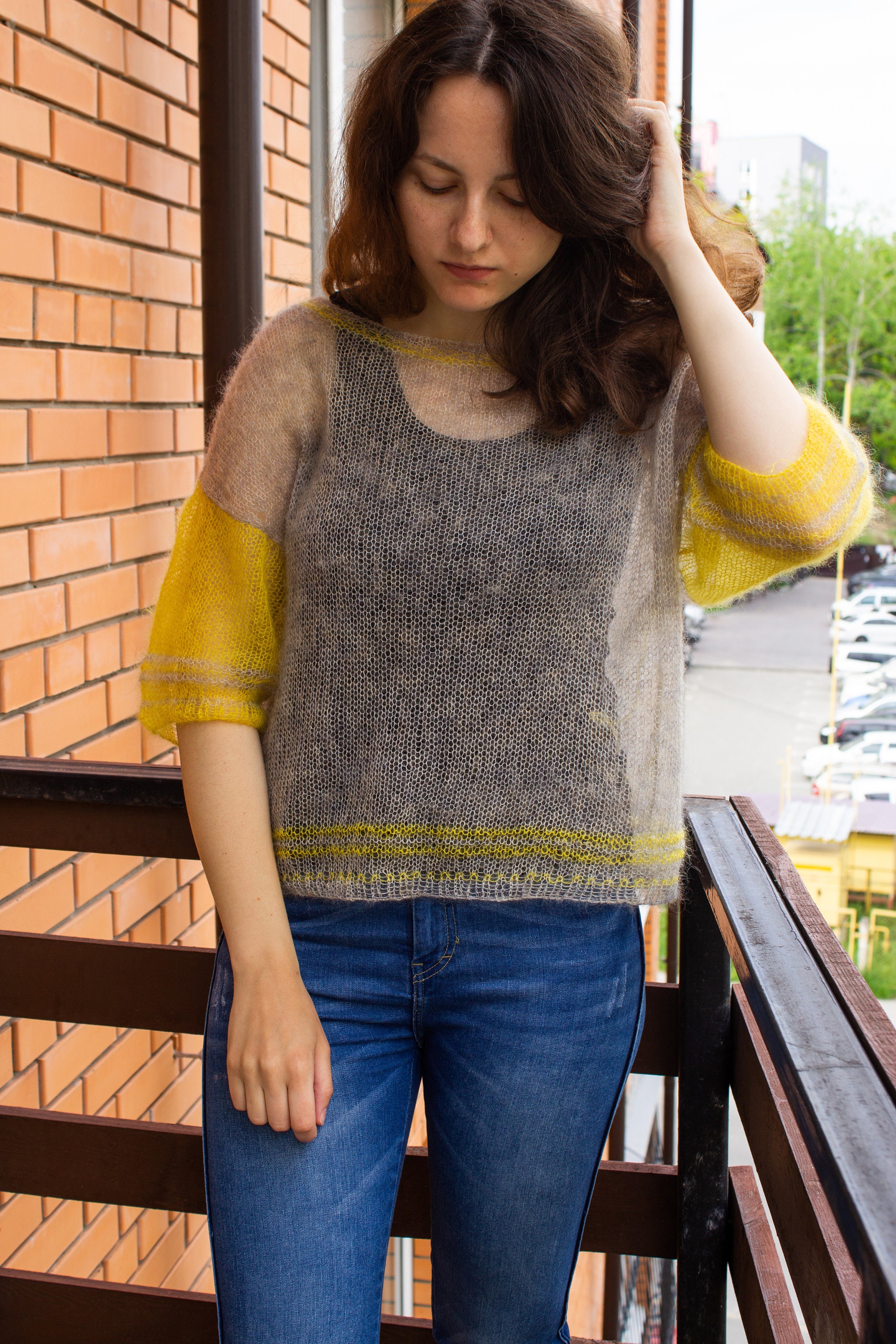 Lockerer Dünner SommerPullover Mohair leichter Fuzzy - Etsy.de