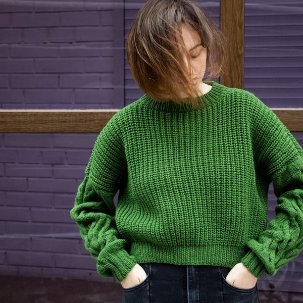 Forest Green Merino Wool Sweater - Etsy