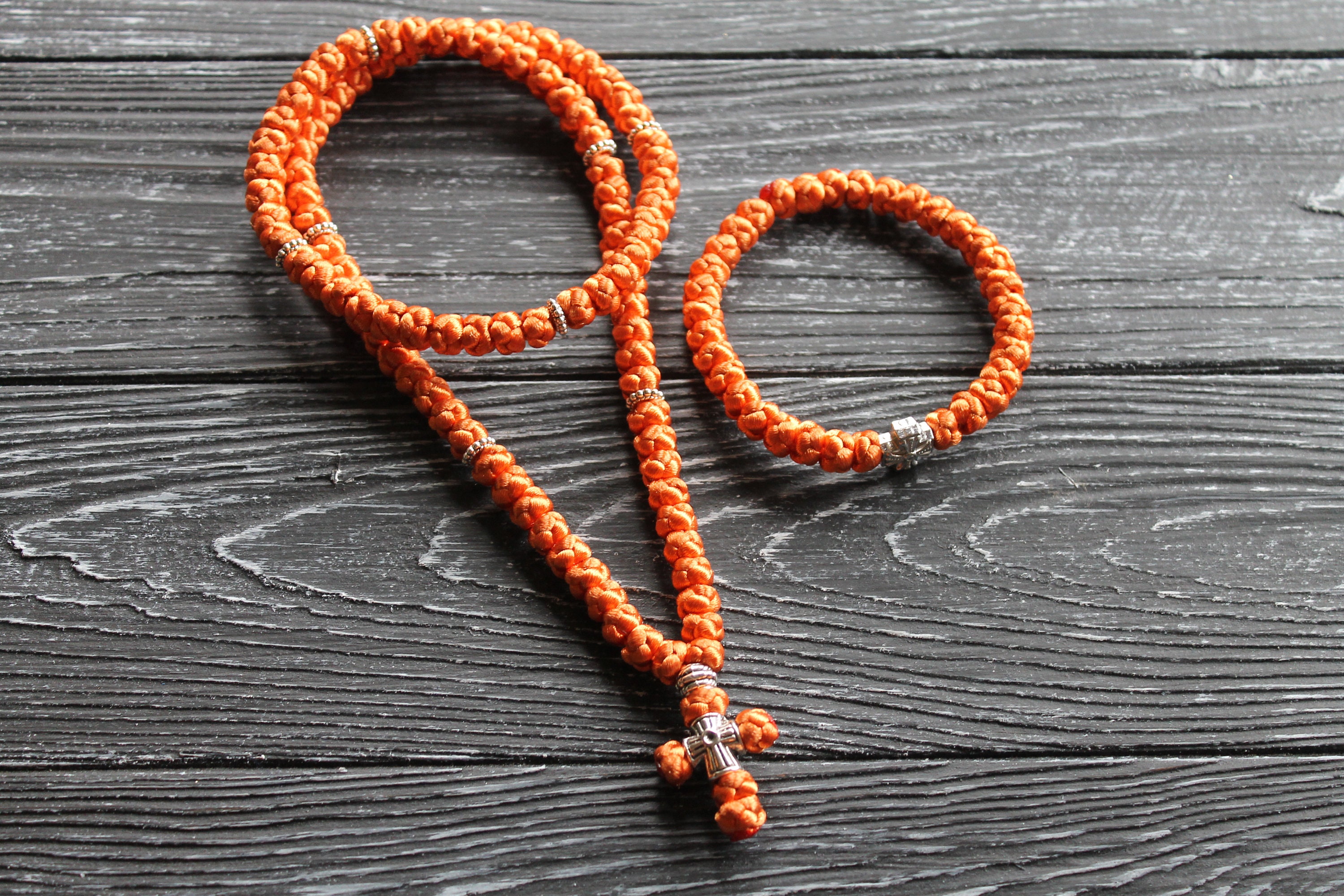 Christian Prayer Rope 100 Knots, Komboskini Necklace, Orthodox Rope ...