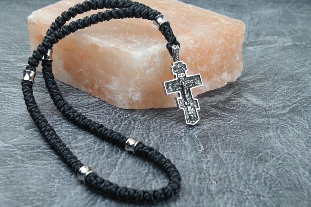 Handmade Orthodox Prayer Rope 100 Knots, Jesus Cross Chotki, Crucifix ...