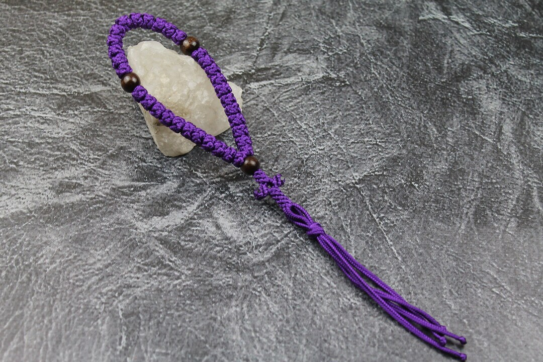 Orthodox Pocket Prayer Rope 33 Knots Purple, Greek Chotki, Christian ...
