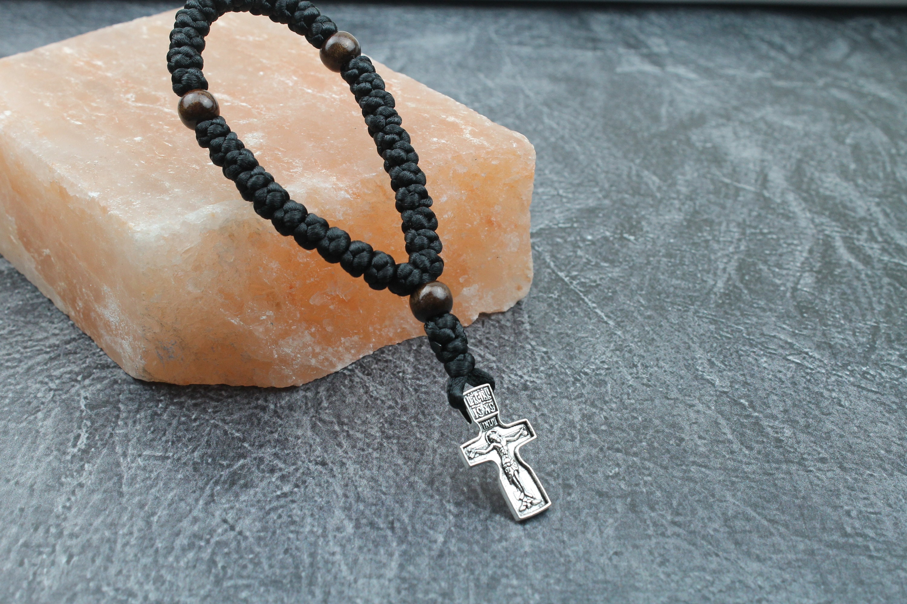 Pocket Prayer Rope 33 Knots, Orthodox Crucifix, Jesus Cross Chotki ...