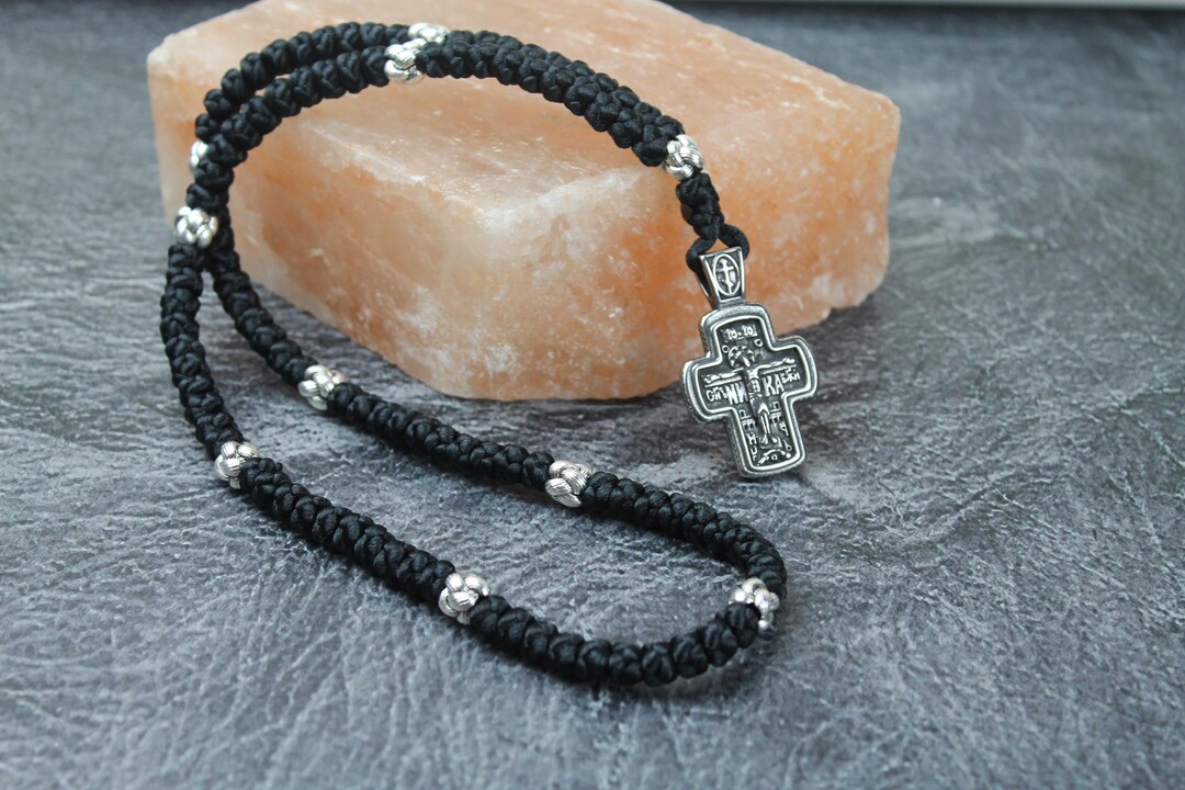 Orthodox Cross Prayer Rope 100 Knots, Orthodox Crucifix, Jesus Cross ...