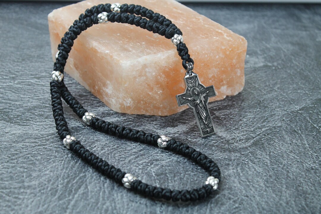 Jesus Christ Prayer Rope 100 Knots, Handmade Christian Jesus Cross ...