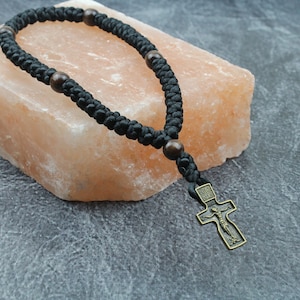 Jesus Cross Prayer Rope 50 Knots, Orthodox Crucifix, Pocket Chotki ...
