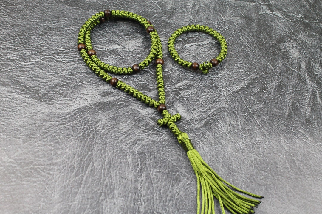 Olive Orthodox Prayer Rope, Orthodox Rosary, Christian Rope for Deep ...