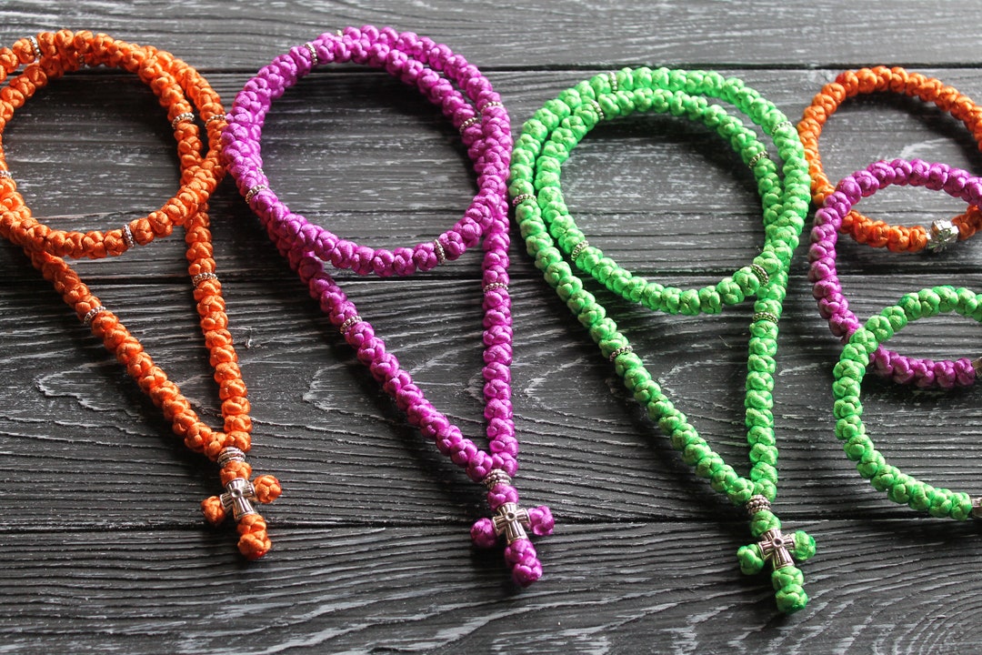 Christian Prayer Rope 100 Knots, Komboskini Necklace, Orthodox Rope ...