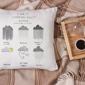 Cushion - Cumbrian Dialect Weather - Etsy UK