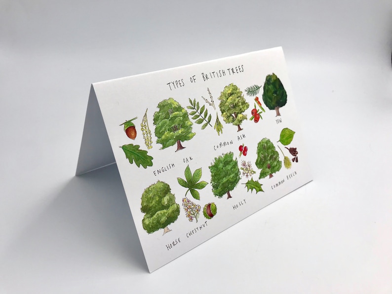 Greetings Card - Types of Trees - Etsy UK