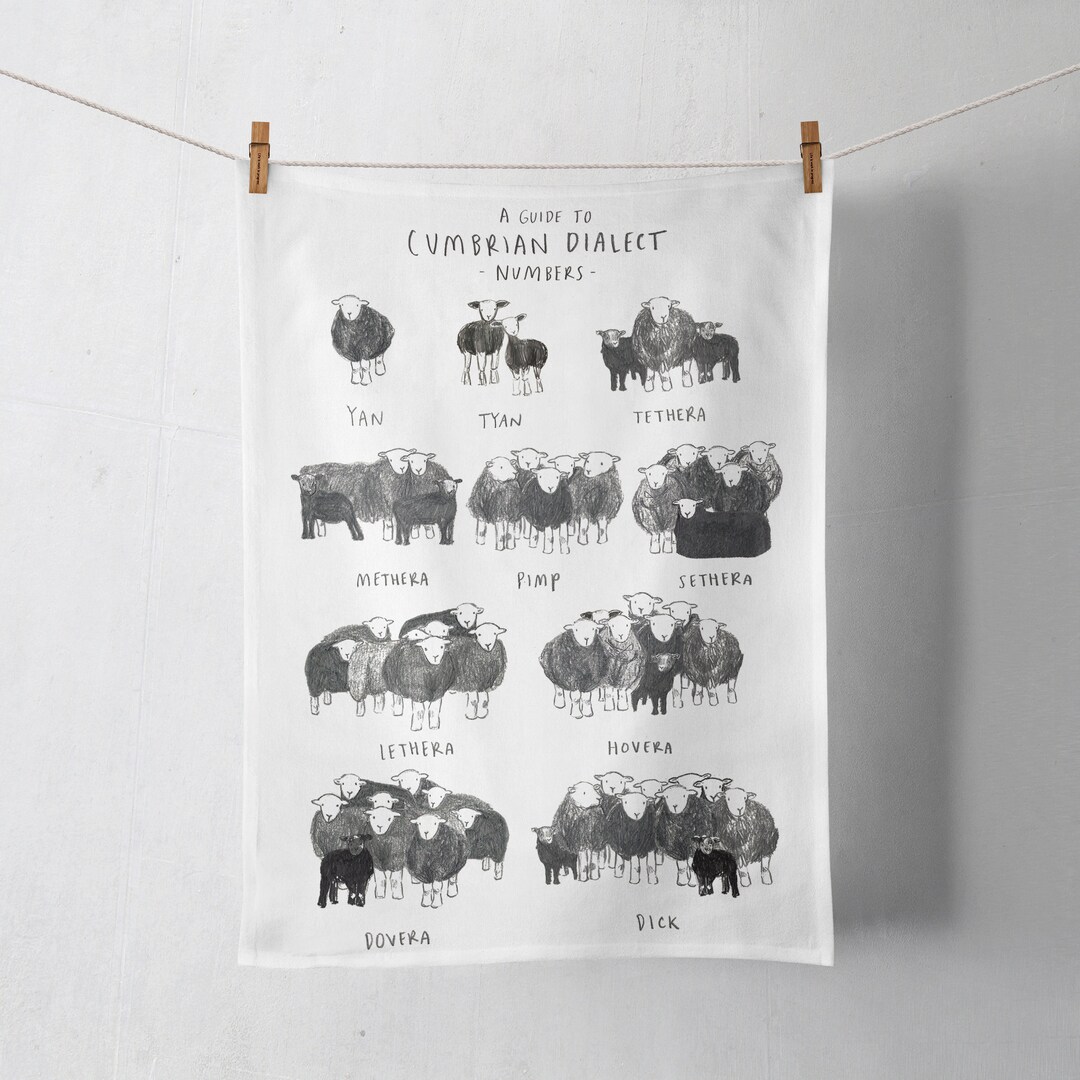 Tea Towel Cumbrian Dialect Numbers - Etsy UK