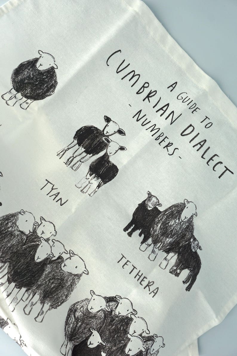 Tea Towel Cumbrian Dialect Numbers - Etsy UK