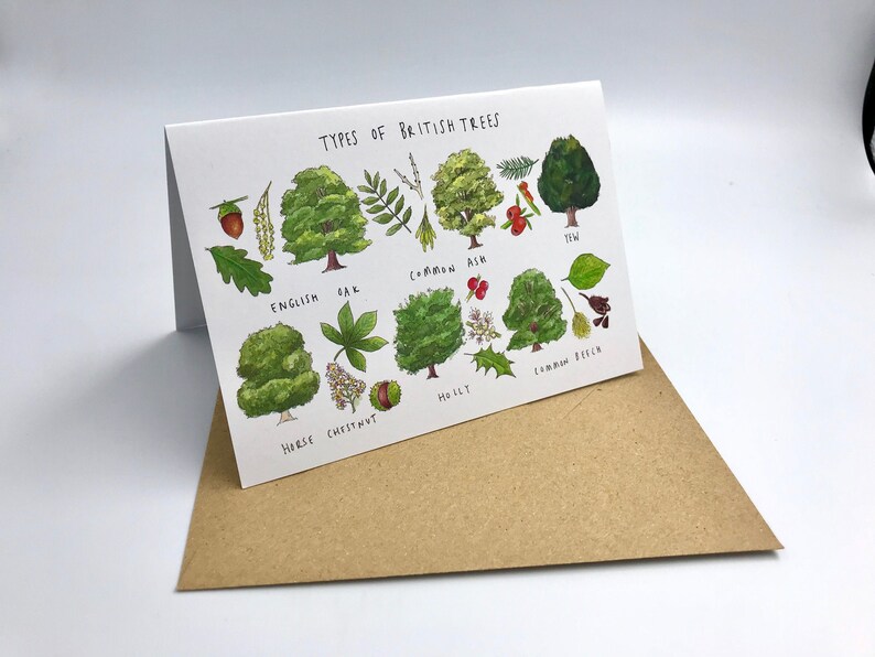 Greetings Card - Types of Trees - Etsy UK