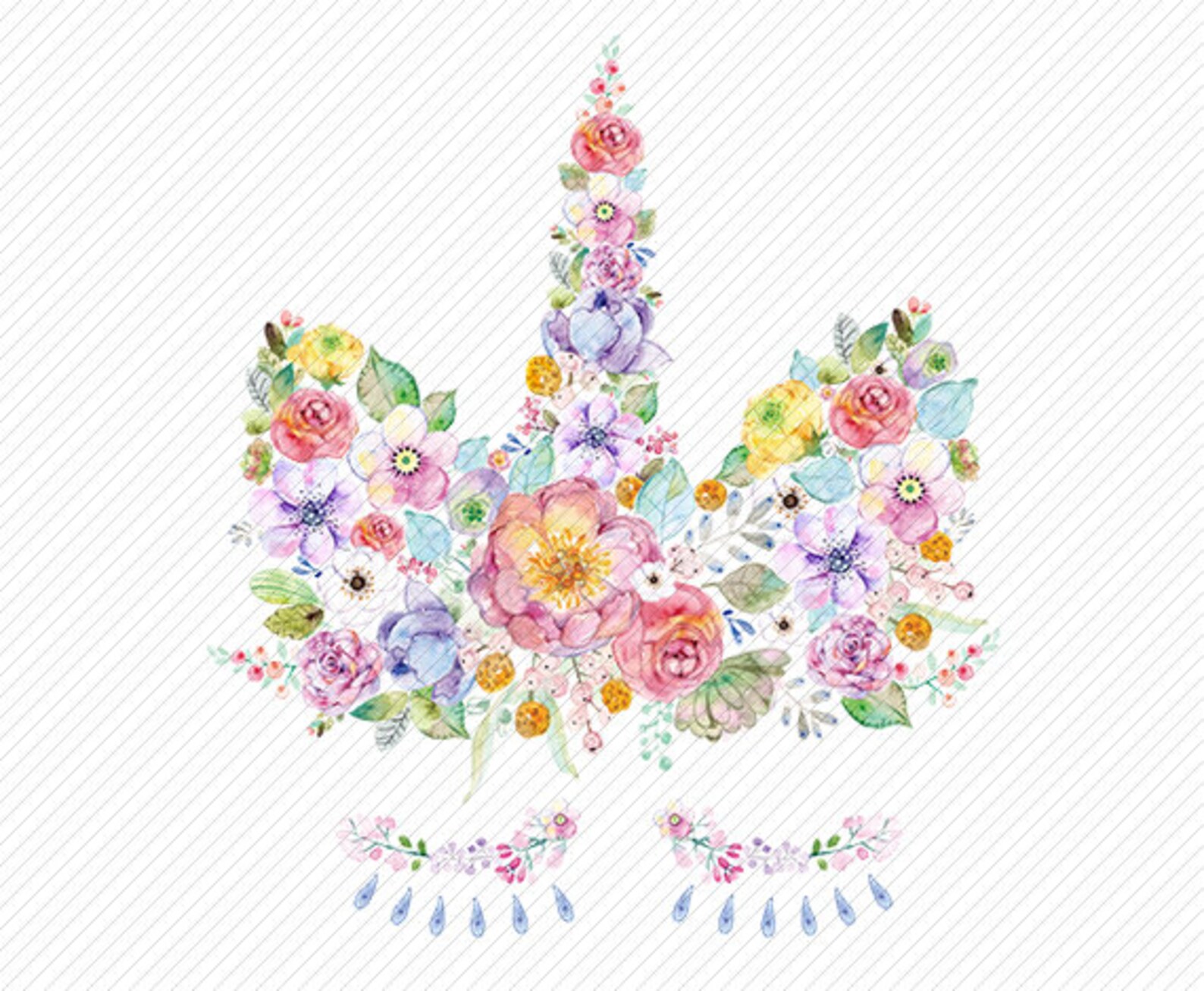 Watercolor Unicorn Clipart. Unicorn Printable. Baby Shower Kids Party ...