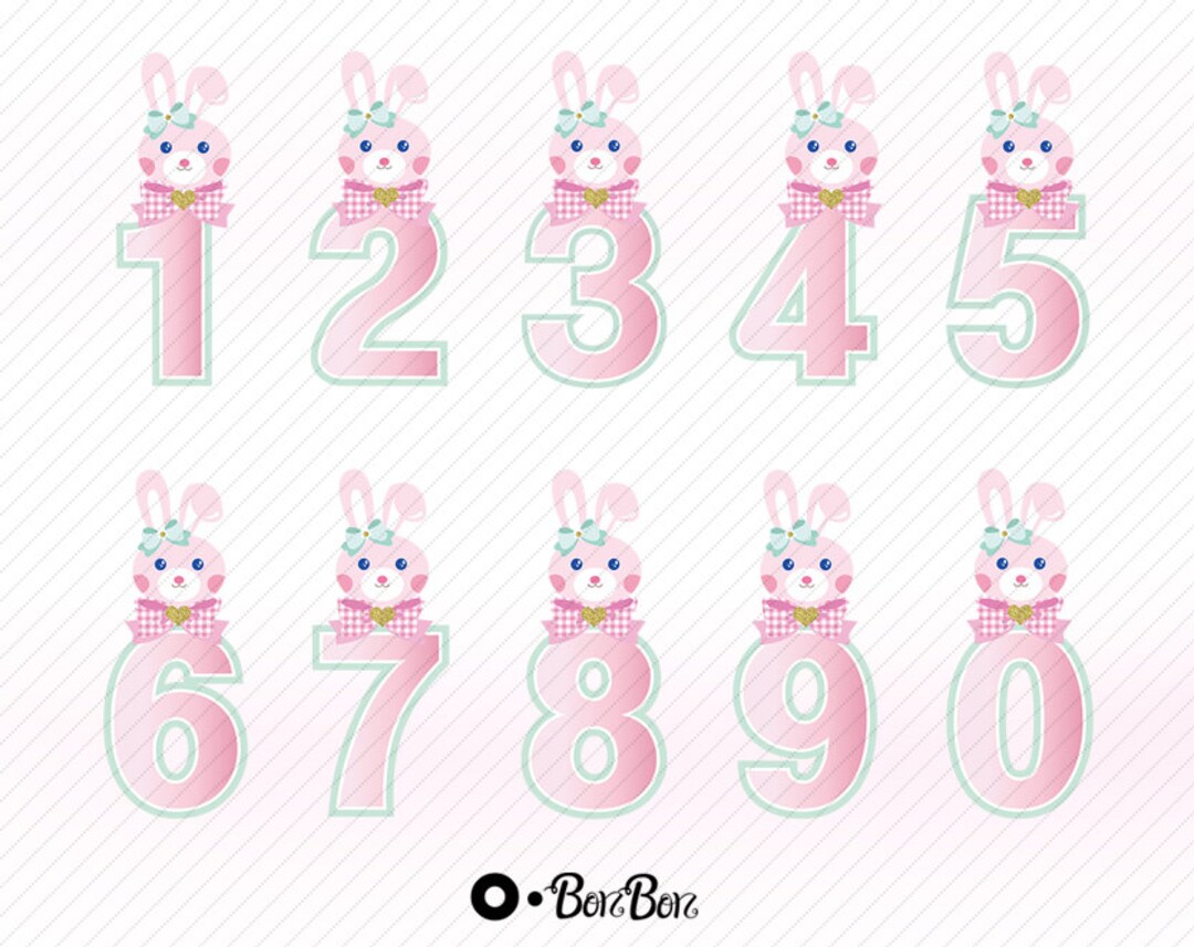 Easter Bunny Numbers, Birtday Numbers ,bunny Numbers Clipart, Easter ...