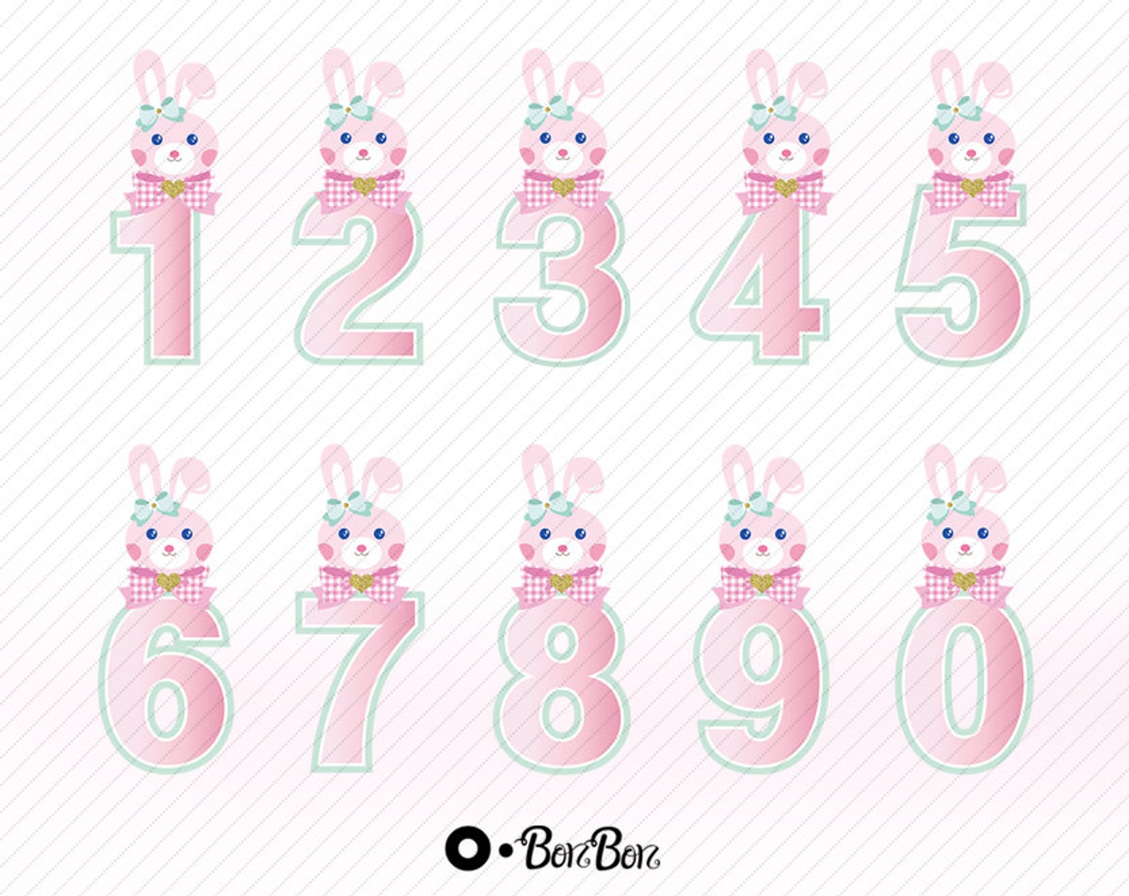 Easter Bunny Numbers, Birtday Numbers ,bunny Numbers Clipart, Easter ...