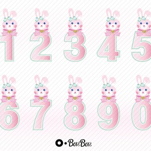 Easter Bunny Numbers, Birtday Numbers ,bunny Numbers Clipart, Easter ...