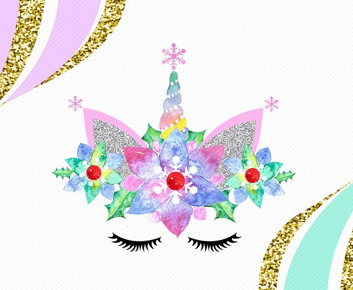 Watercolor Unicorn Clipart. Unicorn Printable. Unicorns Gold Digital ...