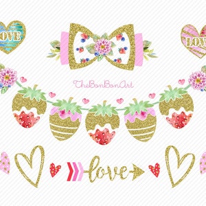 Number Clipart. Watercolor Strawberry Clipart.floral Numbers Printable ...