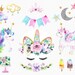 Watercolor Unicorn Clipart. Unicorn Printable. Baby Shower Kids Party ...