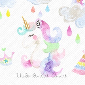 Watercolor Unicorn Clipart. Unicorn Printable. Baby Shower Kids Party ...