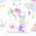 Watercolor Unicorn Clipart. Unicorn Printable. Baby Shower Kids Party ...