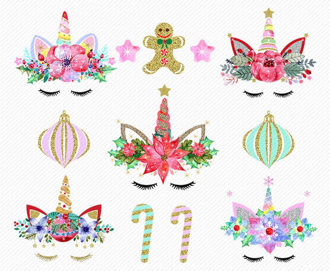 Watercolor Unicorn Clipart. Unicorn Printable. Unicorns Gold Digital ...