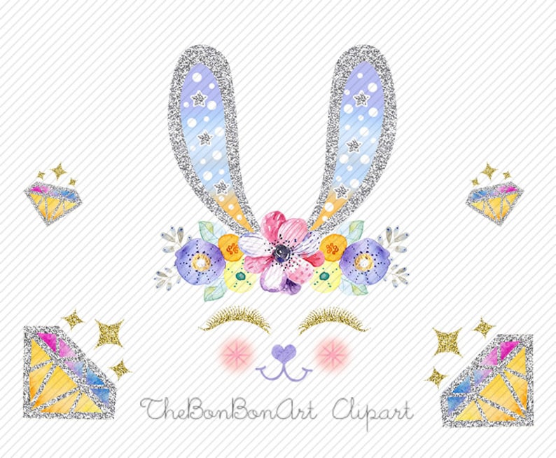 Bunny Clipart. Bunny Party Clipart. Bunny Watercolor.easter - Etsy