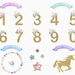 Number Clipart. Watercolor Unicorn Clipart.floral Numbers Printable ...