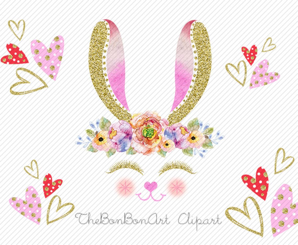 Bunny Clipart. Bunny Party Clipart. Bunny Watercolor.easter - Etsy